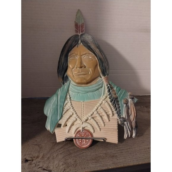 Accents | 197s Sexton Native American Indian Metal Wall Hanging 13 ...